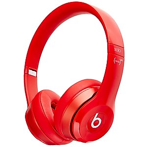 Beats Solo 2 WIRED On-Ear Headphone NOT WIRELESS - Red (Renewed)