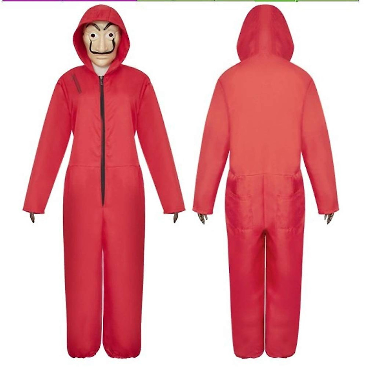 Tomlyws Money Heist Costume Unisex Dali Mask Red Costume Coverall Jumpsuits XXL