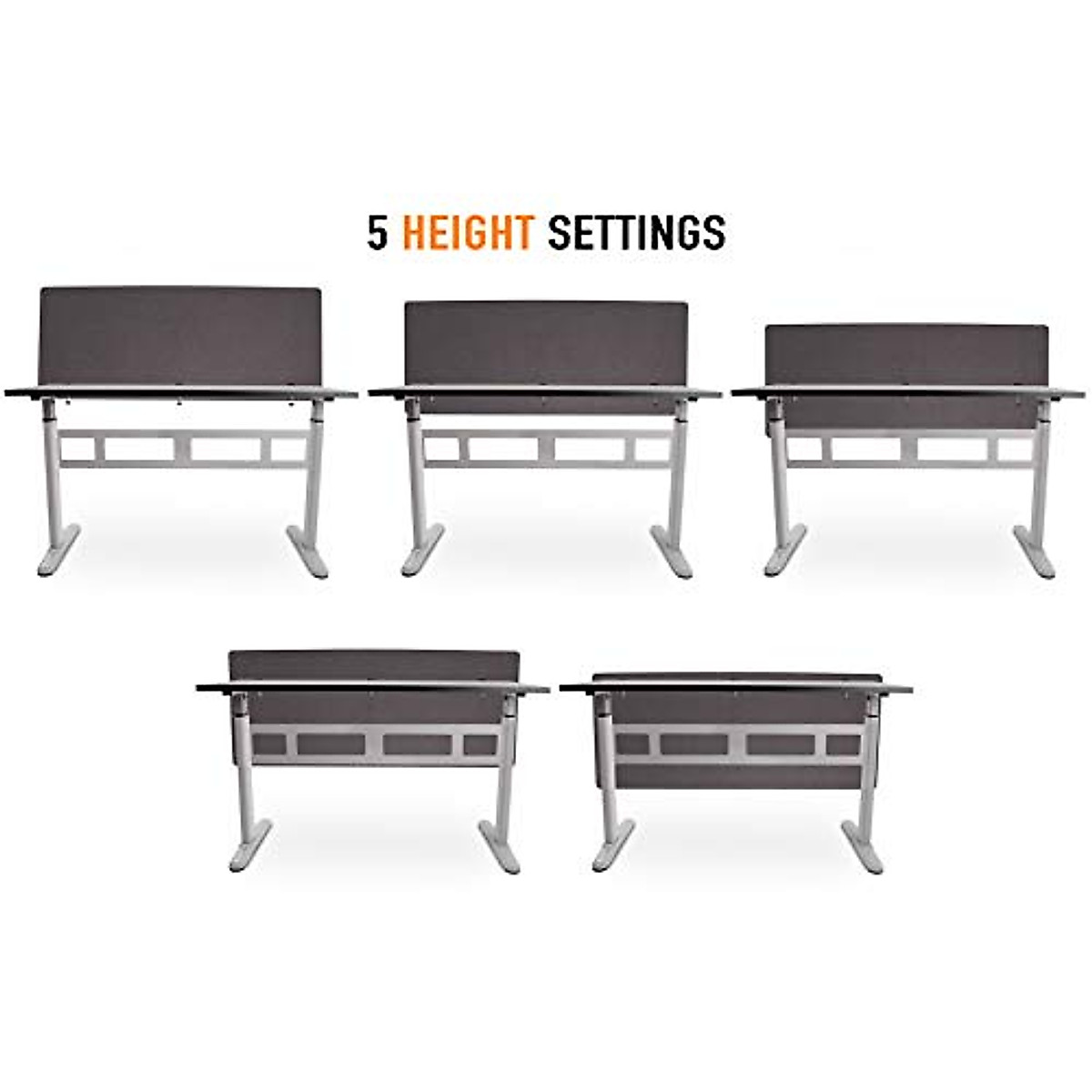 Stand Steady ClipPanel Desk Mounted Privacy Panel | Height Adjustable Desk Divider| Easy Clamp on Privacy Screen or Modesty Panel - Reduces Up to 85% of Noise | (Charcoal / 60" x 24")