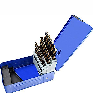 MaxTool 29 Pieces Drill Set 29PCs/29-Piece Twist Drill Bit Set High Speed Steel M2 Fully Ground 1/16“ to 1/2”x64th Fractional; JBS02H10R029P