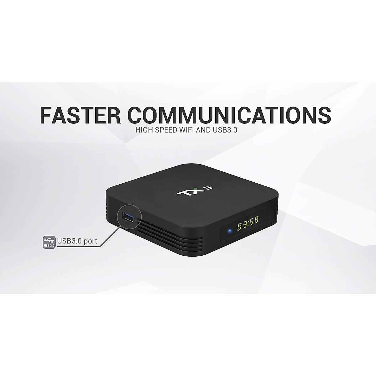 Amlogic S905X3 Android 9.0 TX3 4GB DDR3 RAM 64GB ROM TV Box Android TV Box 4K Ultra HD Support 2.4G/5.8G Dual WiFi BT 4.0 HD 2.1 USB 3.0 with h9