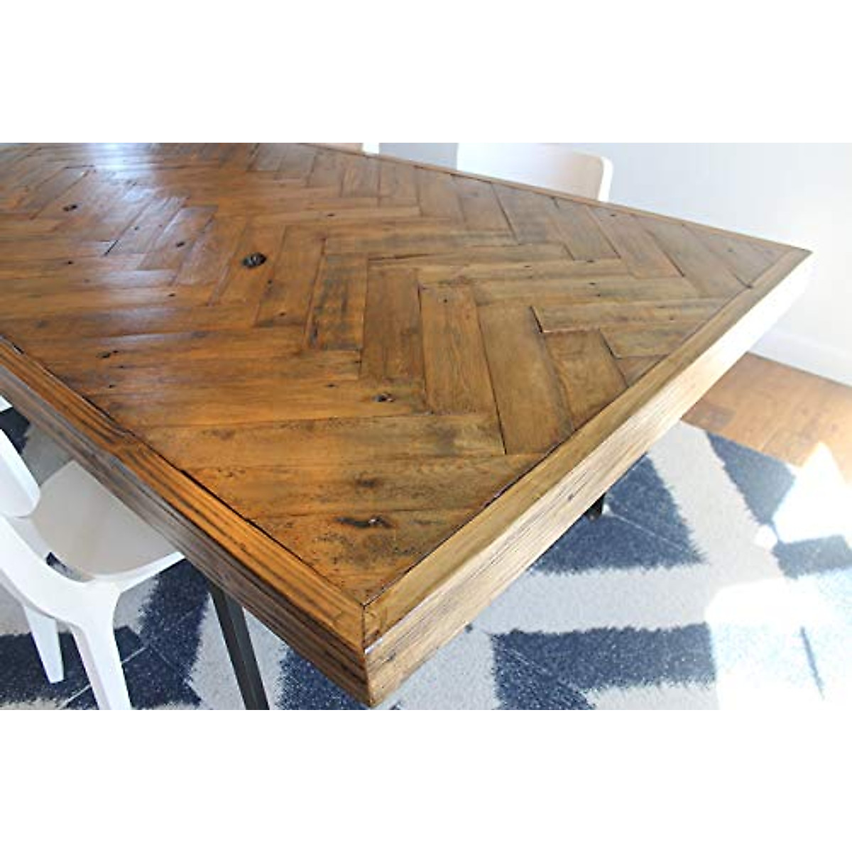 Reclaimed Wood Herringbone Dining Table - Made to Order