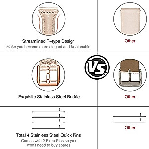 JOYOZY Leather Band Compatible with Samsung Galaxy Watch 5/4 40mm 44mm,Active(40mm)/2(40mm)(44mm),Stylish Slim Wristband Strap for Galaxy Watch 42mm/Samsung Galaxy Watch 4 Classic/Watch 5 Pro 45mm