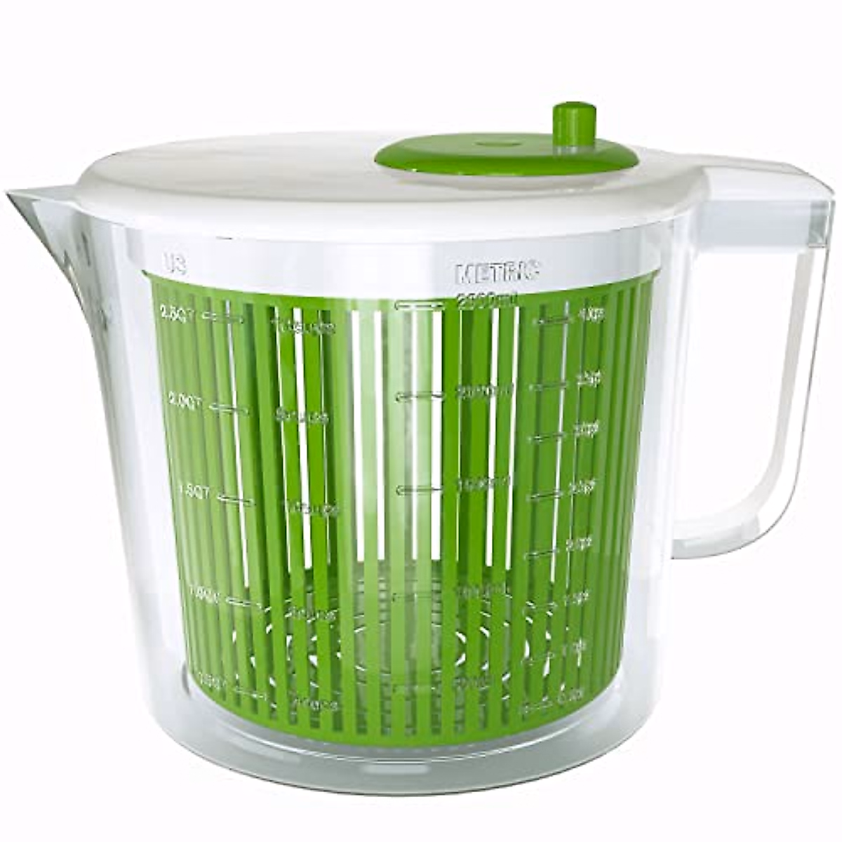 Single Serve Small Salad Spinner - Mini Prep Lettuce Spinner and Dryer With Measuring Cup - Collander with Fruit and Vegetable Washing Basket Bowl - Great Fruit and Vegetable Washer By Cooler Kitchen