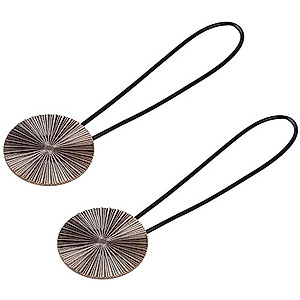 Magnetic Curtain Tiebacks Clips Decorative Rope Holdbacks, 2 Pack Sector Tie Backs Weave Holder for Window Draperies Hold Curtains Drape Ties Backs Holdback, Bedroom Home Décor (2, Rose Gold)