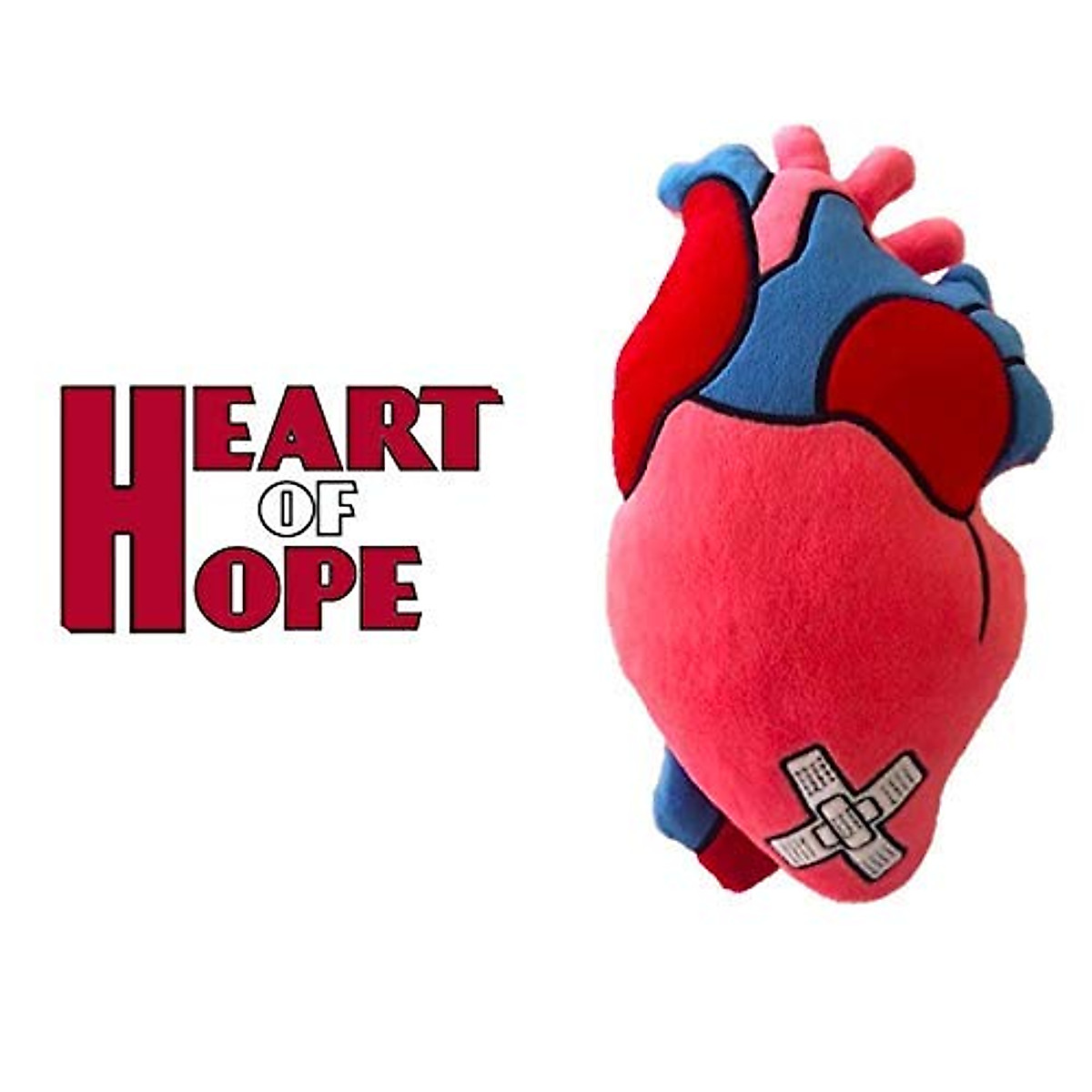 Zymise TANGDIAABBCC Heart of Hope - Stuffed Plush Anatomical Heart Pillow