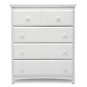 Delta Children Emerson 4 Drawer Chest, Greenguard Gold Certified, Bianca White