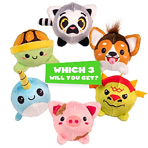 Plush Crush - Series 5 - Puzzle Ball (3-Pack), Surprise Collectible Character Bouncy Ball Plush Toy, Blind Bag by Scentco