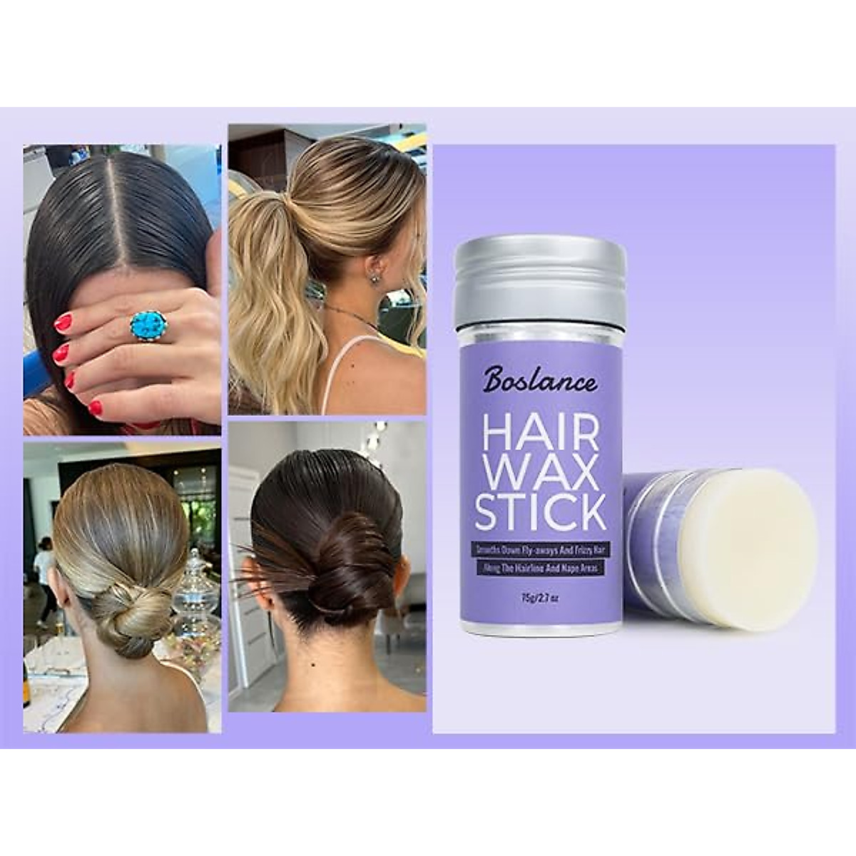 Boslance Hair Wax Stick - Smoothing Pomade for Flyaways, Women, Kids, and Slick Hairstyles