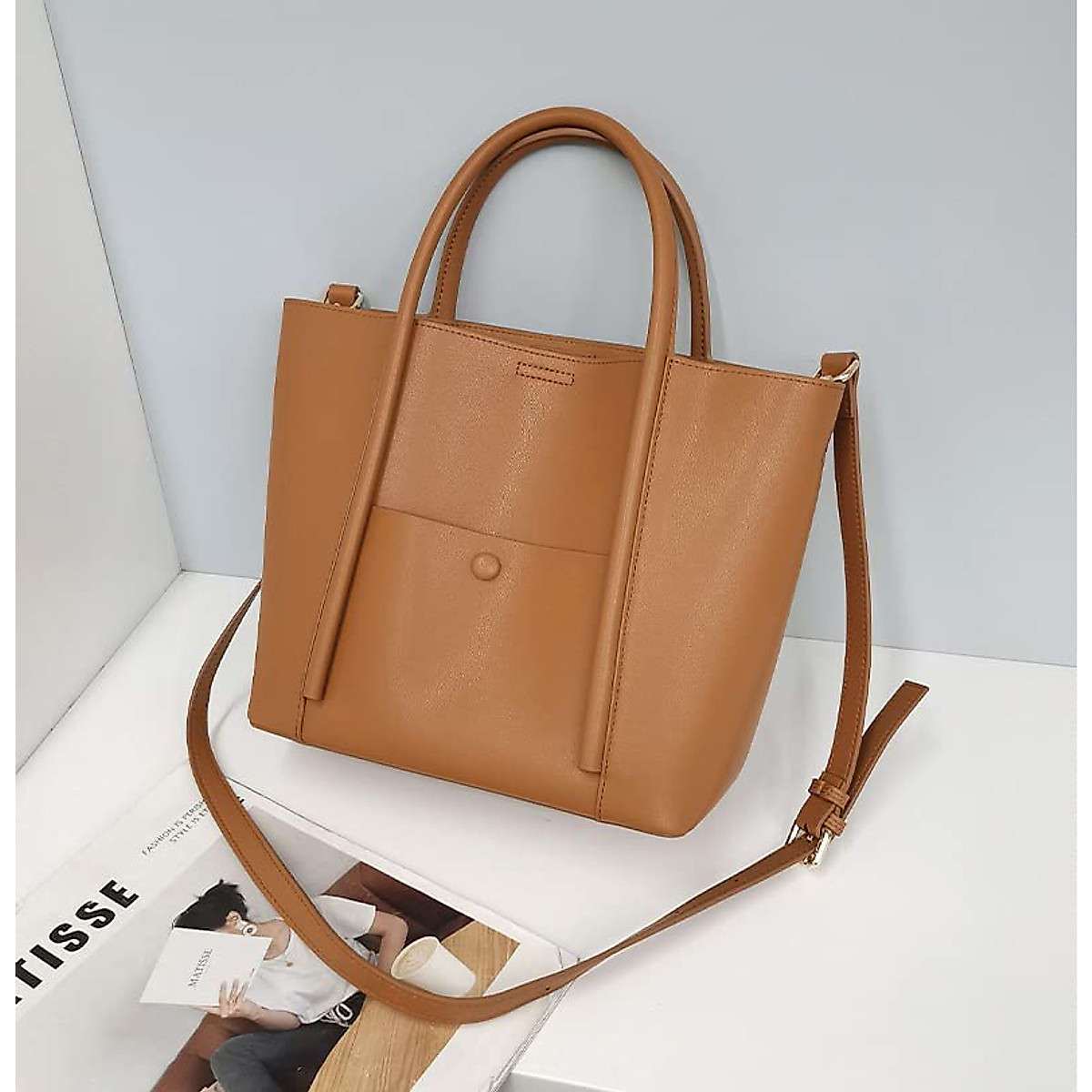 Ladies Large Leather Tote Concealed Carry Studded Shoulder Bag Crossbody Wallet