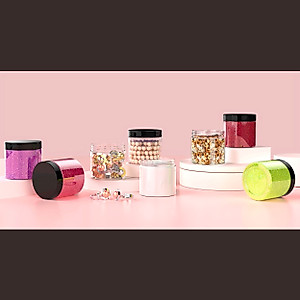 ZAVBE 4oz Container with Lids 50 Pack Clear Plastic Round Storage Jars Tall Height 6.2cm for Refillable Liquid and Solid Body butter