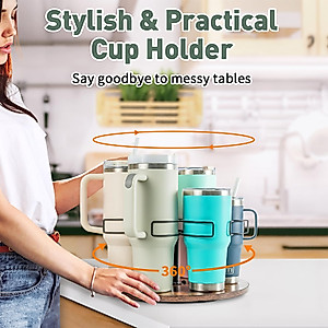 Water Bottle Organizer for Stanley Cup, 25-40 oz Tumbler Organizer with Handle, 6 Slots Rotatable Cup Tumbler Holder Water Bottle Rack, Kitchen Organizers and Storage for Stanley Cup Accessories