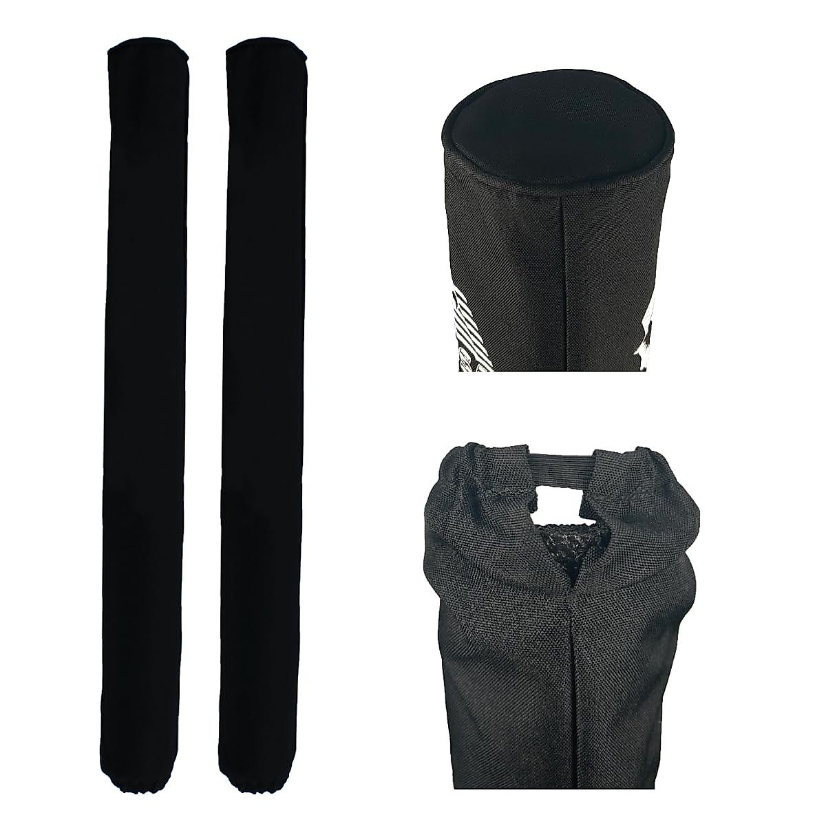 Mad Dog Boat Trailer Guide Pole Pad and Cover with Capped Ends | 36 Inch | Black | Heavy Duty UV Fade Proof Canvas | Set of Two