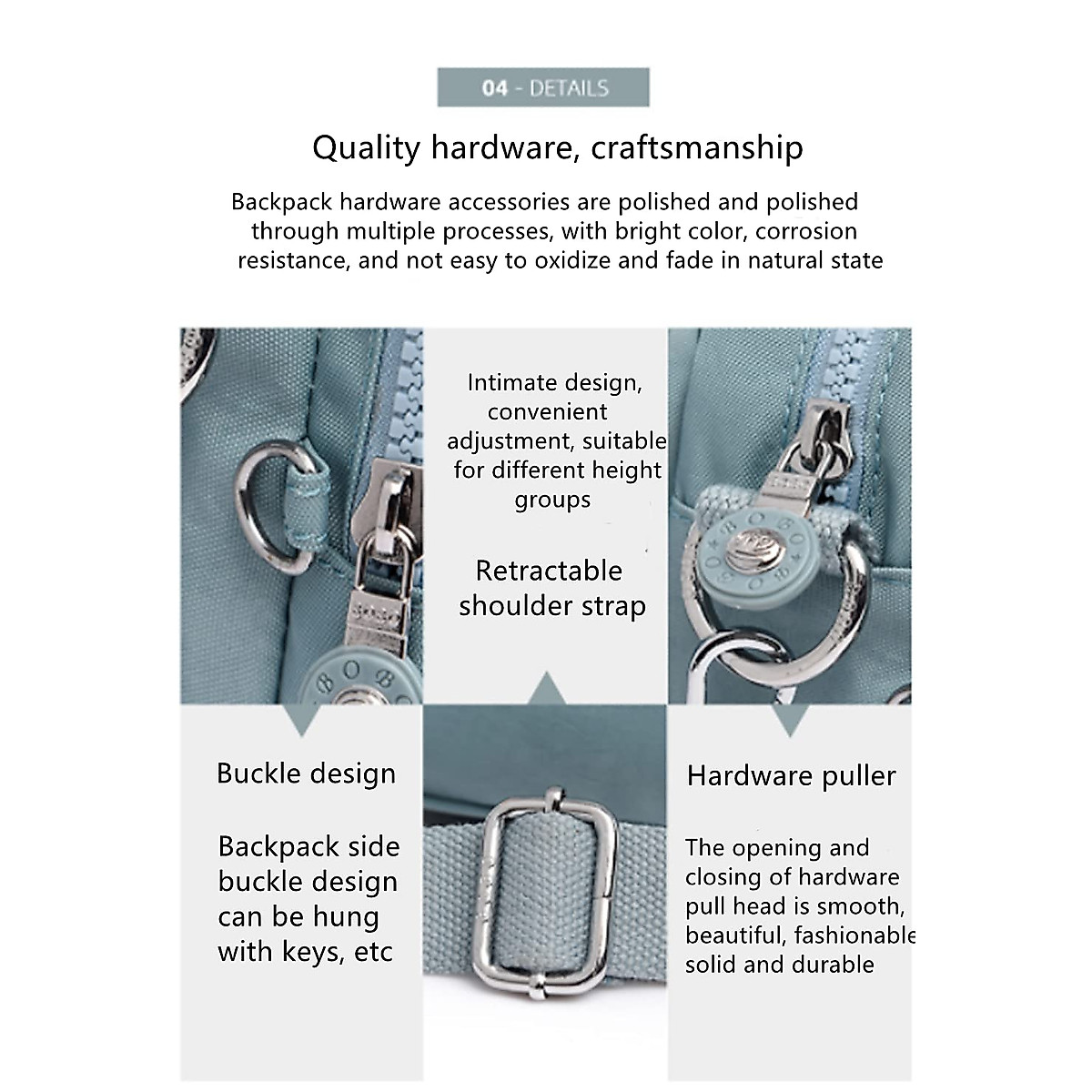 Jie★L Shi Small Travel Crossbody Bag Handbag Nylon Shoulder Bag for Women (Cyanosis)