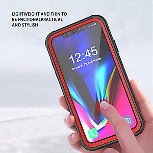 ImpactStrong iPhone 11 Case, Clear Full Body Ultra Protective Case with Built-in Clear Screen Protector Transparent Full Body Cover for iPhone 11 6.1-Inch (2019) - Red