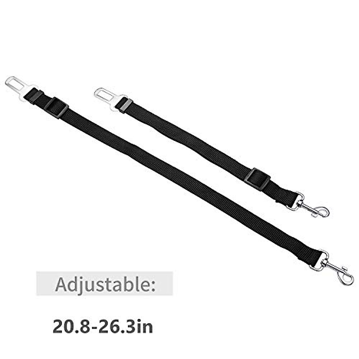 Dog Seatbelt, Dog car seat, Dog Accessories, Pet Car Seatbelt Safety, with Adjustable Length and Nylon Fabric, Upgraded Dog Car Harness, 2 Pack.