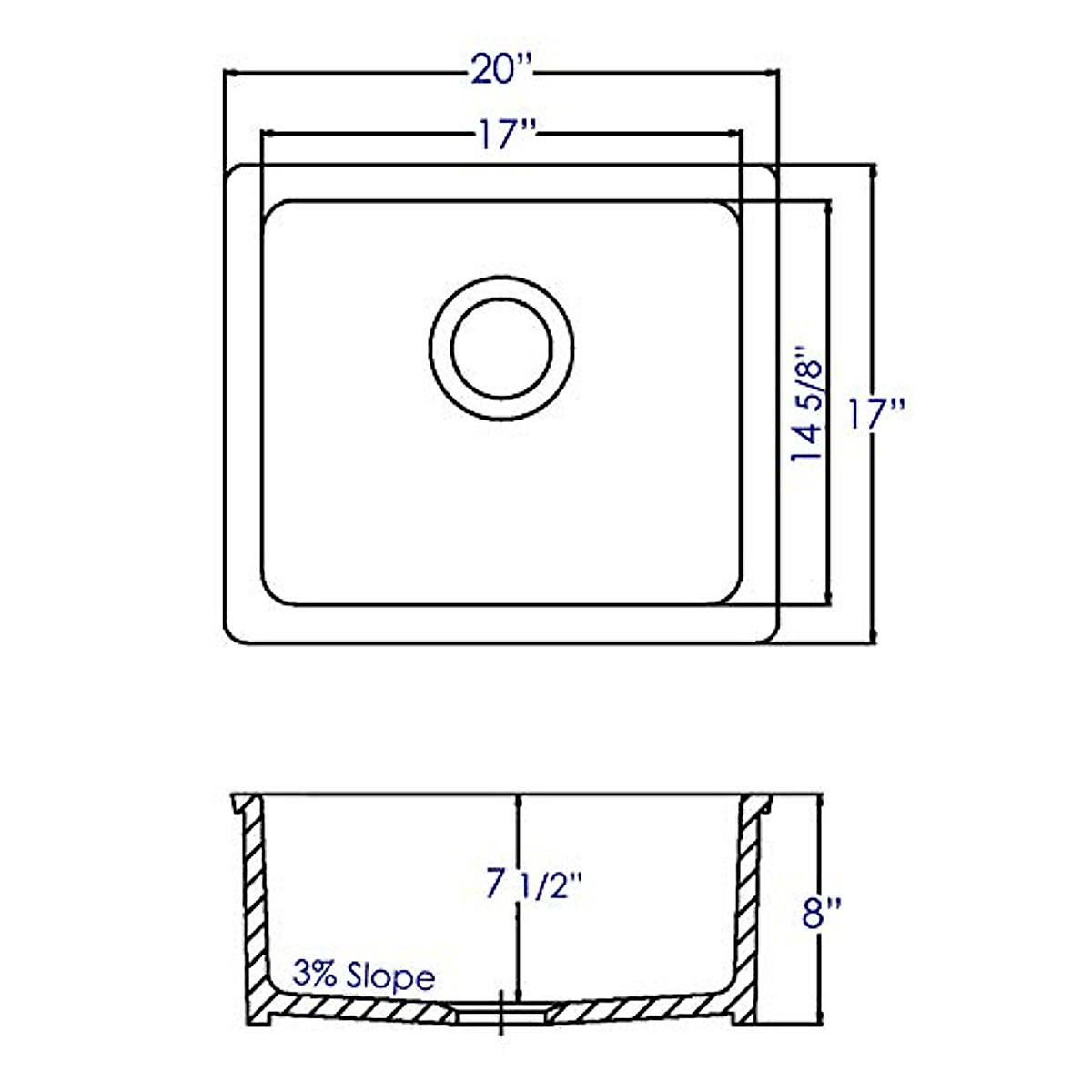 ALFI brand AB2017 Kitchen Sink, White