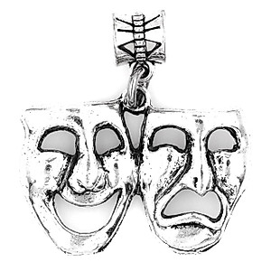 It's All About...You! Comedy Tragedy Mask Theater Drama Acting Actors Actress Broadway Musical Director Drama Teacher Gift Dangling European Bead Charm 90Ad