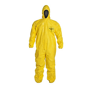 Tychem QC Chemical Protection Coveralls With Hood By Dupont, Sizes Medium To 4XL (Medium)