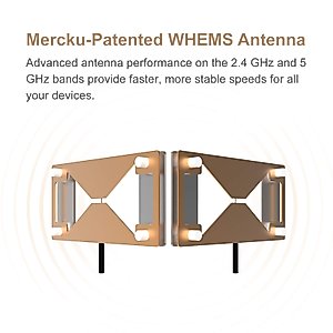 Mercku M6 Wi-Fi 6 Router for Wireless Internet Mesh Wi-Fi System 1 Pack up to 3,000 Sq.Ft. Can Add More Units to Form a Mesh Wi-Fi System, Dual-Band Gigabit Router, App Control, AX1800, Cosmo Black