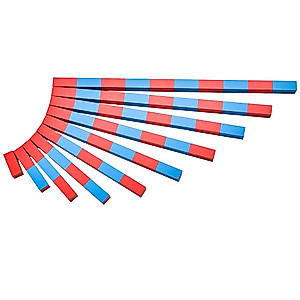 Kghios Montessori Numerical Rods Montessori Math Toys Material for Toddlers Children Kids Educational Tools Preschool Learning (5CM-50CM) (ZSHLB)