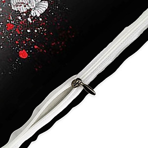 Japanese black white ink style Samurai sword red Sakura 3D print Duvet Cover Queen Size Ultra Soft and Breathable Bedding Comforter Cover Set 3 Pieces with Zipper Closure Duvet Cover & 2 Pillow Shams