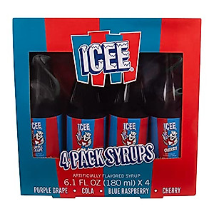 ICEE Slushie Machine. Genuine ICEE Home Countertop Slushie Maker & ICEE Syrup 4-Pack Bundle. Officially Licensed ICEE Merchandise.