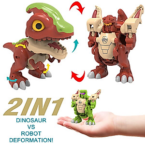 SCKTYZS 4 Pack Transform Robot Dinosaur Toy for Boys Girls Biting Fingers Puppet,2 in 1 Jurassic Dino Action Figures, Transformed Rescue Bots Dinosaurs T-rex/Spinosaurus…