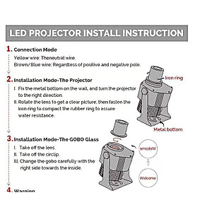 COLIFINE 80W LED Logo GOBO Projector Ip67 Waterproof DJ Effect Light Including Free Custom Glass GOBO to Project Image for Hotel Company Store Wedding Advertising Indoor and Outdoor Use