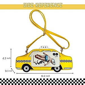 KUANG! Girls Cute Bus Taxi Shaped Chain Shoulder Bag Ice Cream Embroidered letter Women Crossbody Purse Handbags for Women