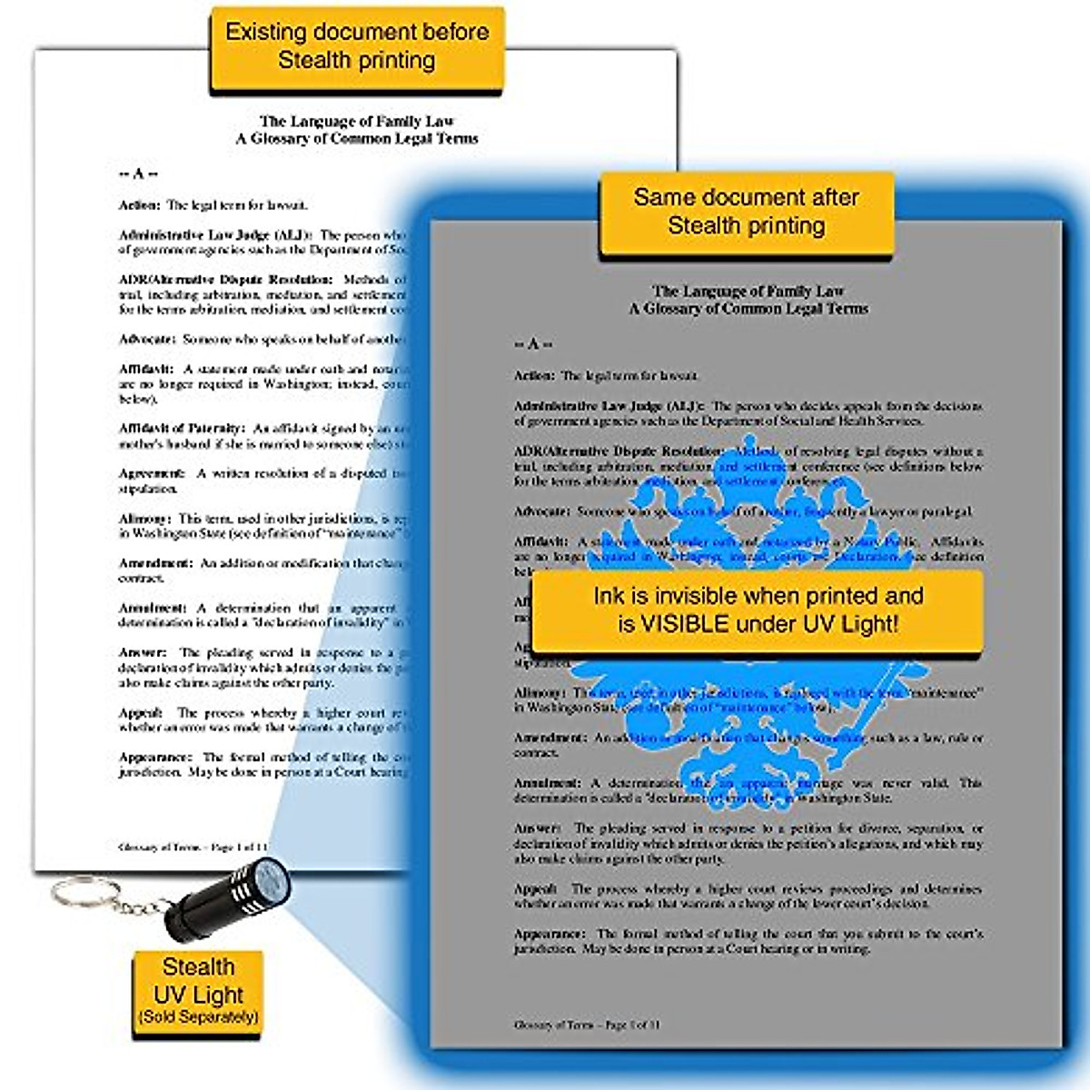 VersaInk Stealth iX Ink - HP 63BiX & 63CiX Combo Pack - Invisible Ink Replacement Cartridges Ink, Black