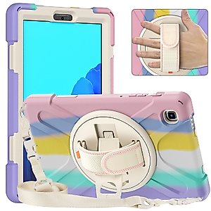 SIBEITU Case Compatible with Samsung Galaxy Tab A7 Lite 2021 with Screen Protector, 8.7 inch 3-Layer Durable Protective Case Cover W/Hand&Shoulder STRP for SM-T220/T225