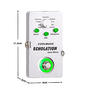 COOLMUSIC A-DE01 Echolation Digital Delay Pedal with 9 Effects…