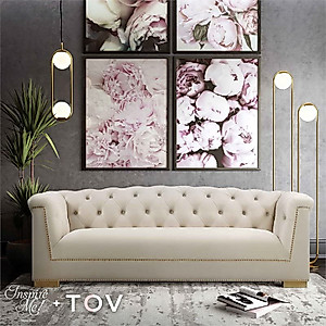 Tov Furniture Farah Velvet Sofa (Cream)