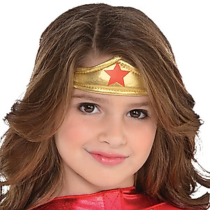 Costumes USA Wonder Woman Halloween Costume for Girls, Size 3-4T, Includes Dress, Cape, Headband, Gauntlets and More