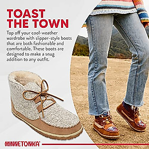 Minnetonka Womens Torrey Lace Up Booties, Cinnamon, Size 8