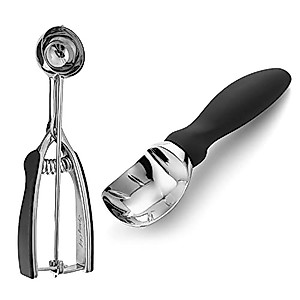 Spring Chef Ice Cream Scoop and Medium Cookie Scoop Bundle - Black