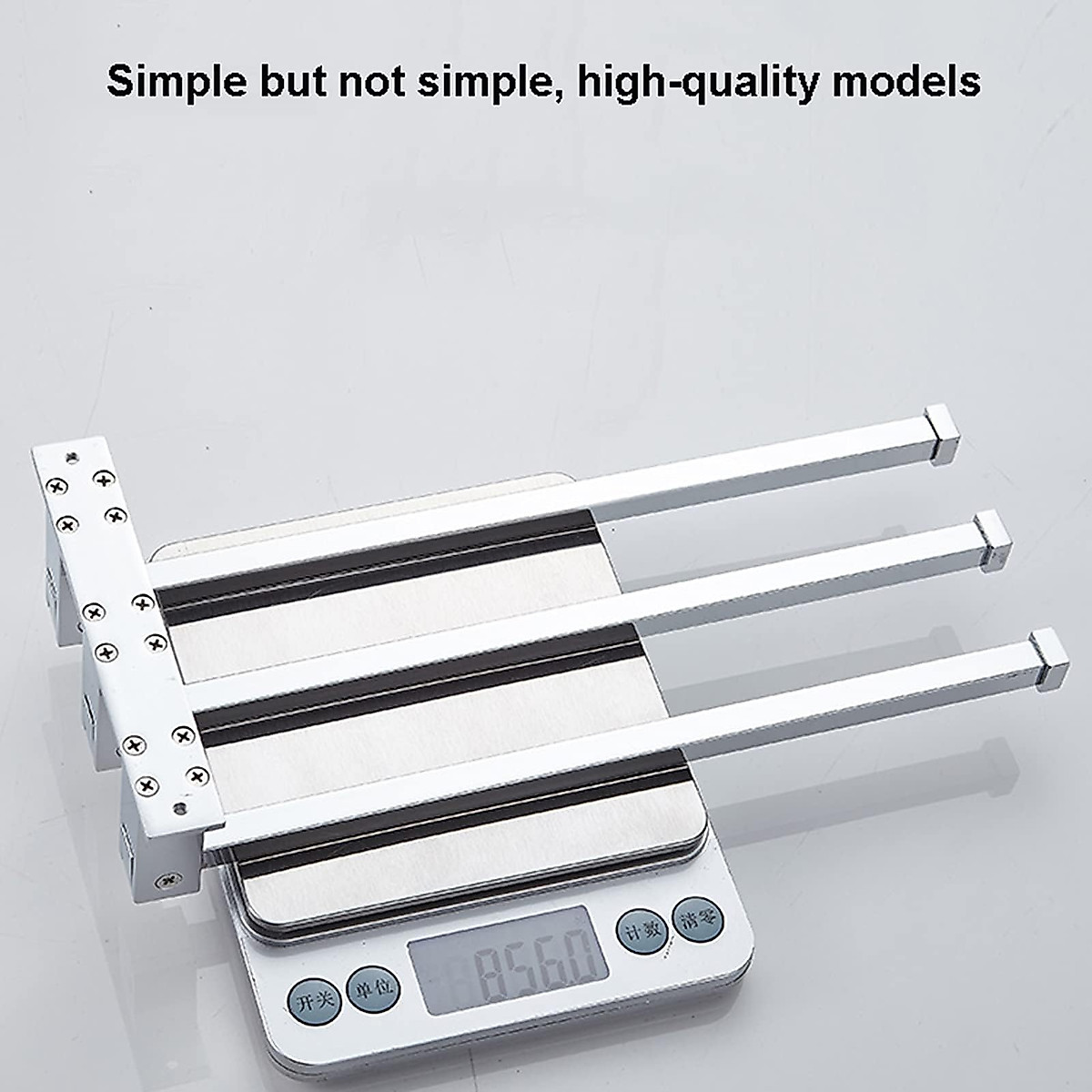 Towel Bar Folding, Bath Swivel Towel Holder Rack Space Bathroom Adjustable Hand Pull Out Folding Arm Hanger Holder Multi Bar Wall Mount Polished Finish,5 Strokes,Silver