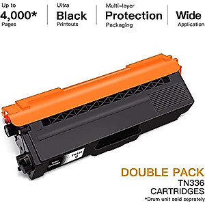 E-Z Ink (TM) Compatible Toner Cartridge Replacement for Brother TN336 TN331 TN-336 TN-331 Compatible with HL-L8350CDW MFC-L8850CDW MFC-L8600CDW HL-L8350CDWT HL-L8250CDN (Black, 2 Pack)