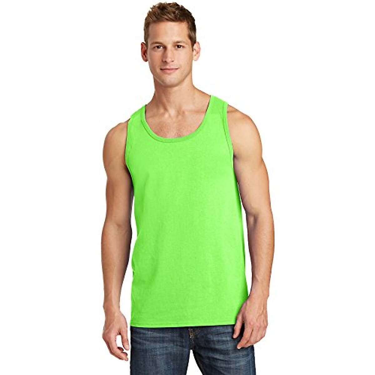 Port & Company Core Cotton Tank Top. PC54TT Neon Green