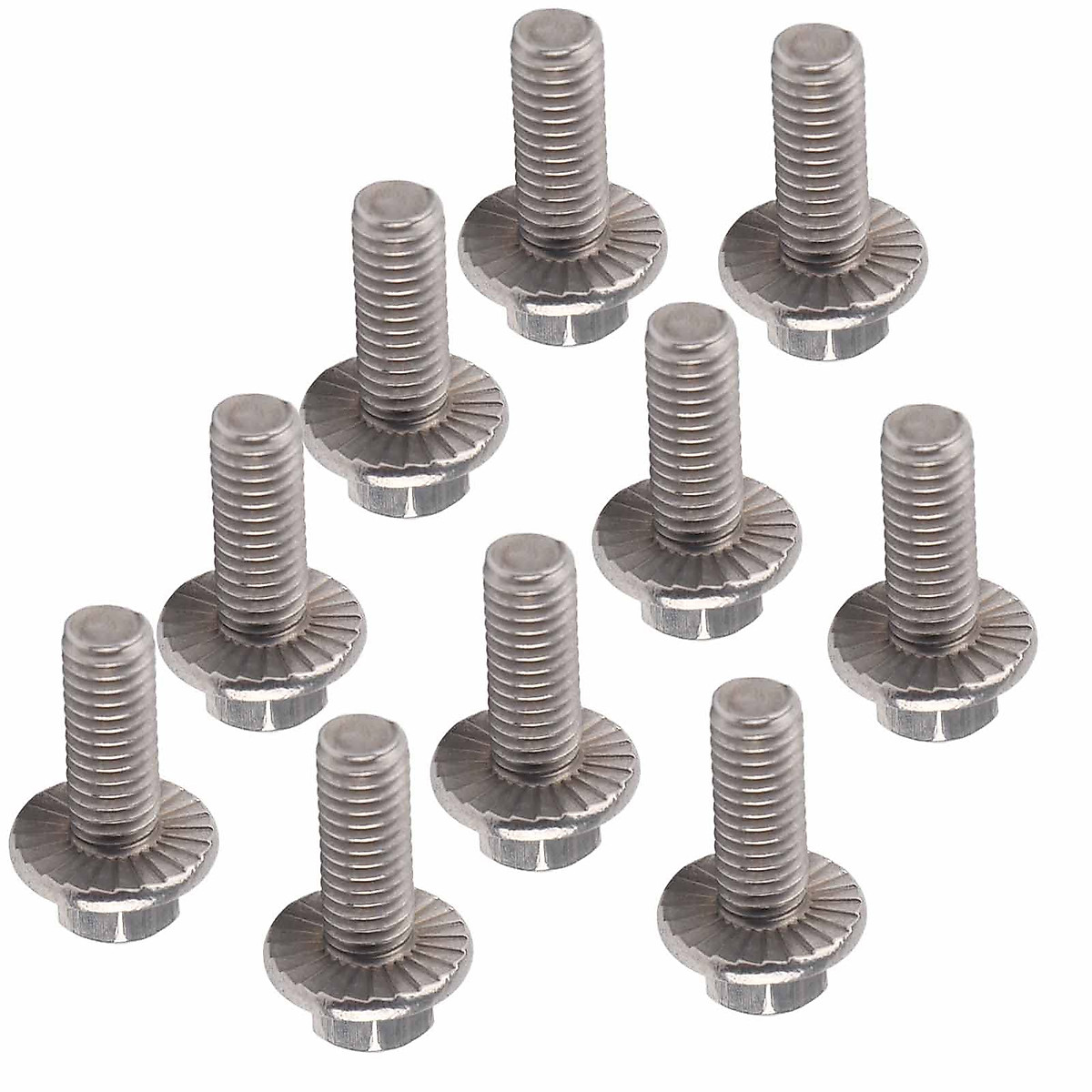 boulon m6 INOX a Bride + 10pcs Head M6 Stainless Steel SS304 Screw kit, Hex Flange Fixing Washer Bolts (M6 * 30) Replacement Accessory