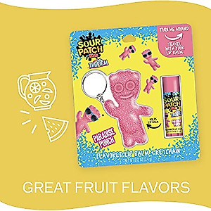 Taste Beauty Sour Patch Kids–Flavored Lip Balm and Keychain Holder, (Flavor), 2-Piece Set