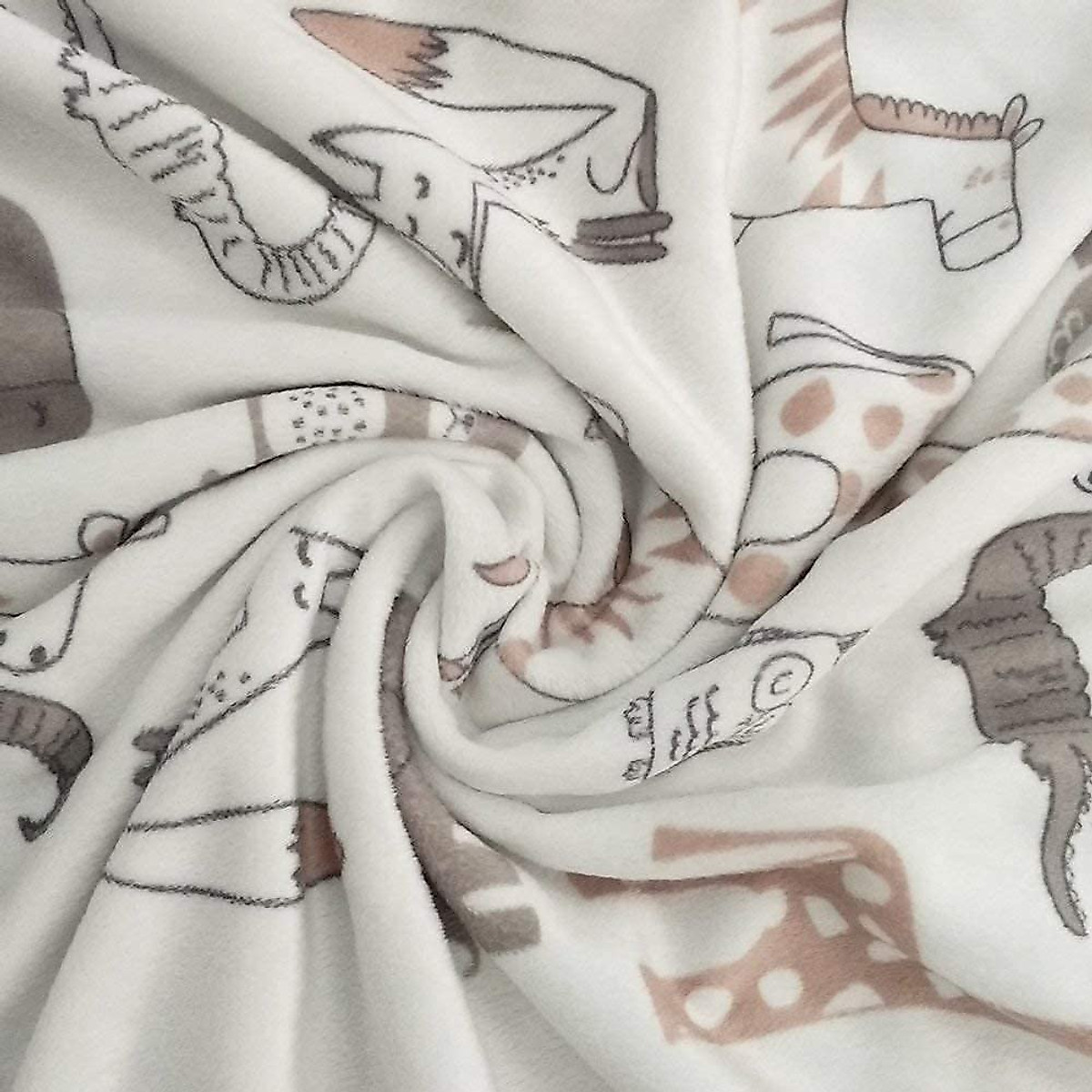 BORITAR Baby Blanket + Elephant Baby Security Blanket with Lovely Animals Printed, Soft Minky with Double Layer Dotted Backing