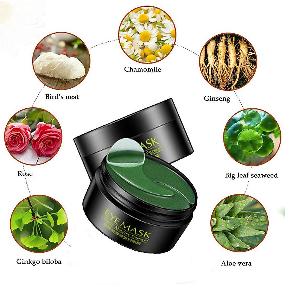 SANITRO Collagen Eye Gel Pads, Green Tea Under Eye Patches, Firming Eye Mask, 30 Pairs Collagen Eye for Eye Moisturizing, Dark Circles, Wrinkles, Fine Lines, Under Eye Bags