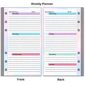 A6 Budget Planner Refill, Prefdo 82 Sheets Weekly Planner Monthly Calendar Inserts 6-Hole Budget Planner for A6 Budget Binder Cover, Binder Money Organizer for Cash, Saving (Set 2)