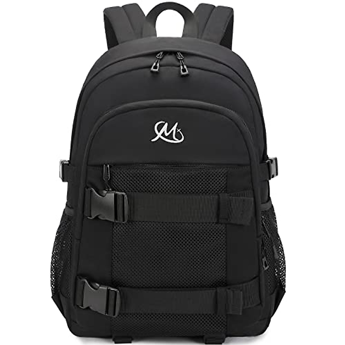 MIRLEWAIY Classical Casual Large Boys Daypack Black Travel Laptop Backpack School Bookbag Work Bag For College student water-resistent, Black