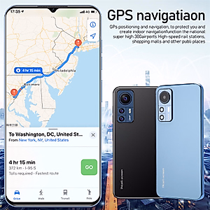 12s Pro Smartphone, MT6582 Quad Core 4GB RAM 32GB ROM Cell Phone Double Card Slot 5G WiFi 1200x1960 Resolution Ultra HD Screen for Office (Blue)