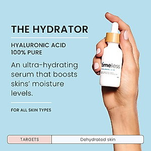 Timeless Skin Care Hyaluronic Acid 100% Pure Serum - Hydrating Face Serum for Personal Care - Fragrance-Free Hyaluronic Acid Serum for Skin Care - 8 oz
