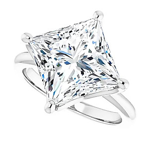 JEWELERYIUM 5 CT Princess Cut Colorless Moissanite Engagement Ring, Wedding/Bridal Ring Set, Solitaire Halo Style, Solid Sterling Silver Vintage Antique Anniversary Promise Ring Gifts for Her (8)