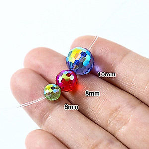 Dowarm 150PCS 6MM Round Crystal Glass Beads for Jewelry Making, Red/Siam Faceted Crystal Beads for Crafts Bracelet Wind Chimes Suncatcher, #5003 Crystal Rondelle Spacer Beads, Loose Gemstones